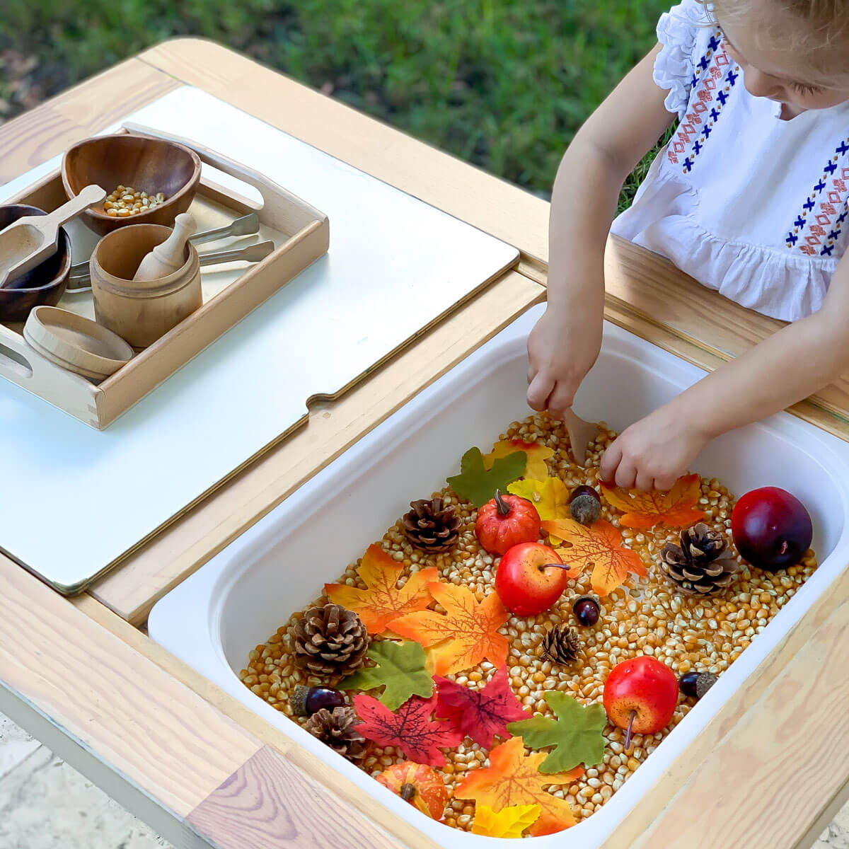 Fall Activity for Toddlers - Easy Autumn Sensory Bin – 7 Days of Play