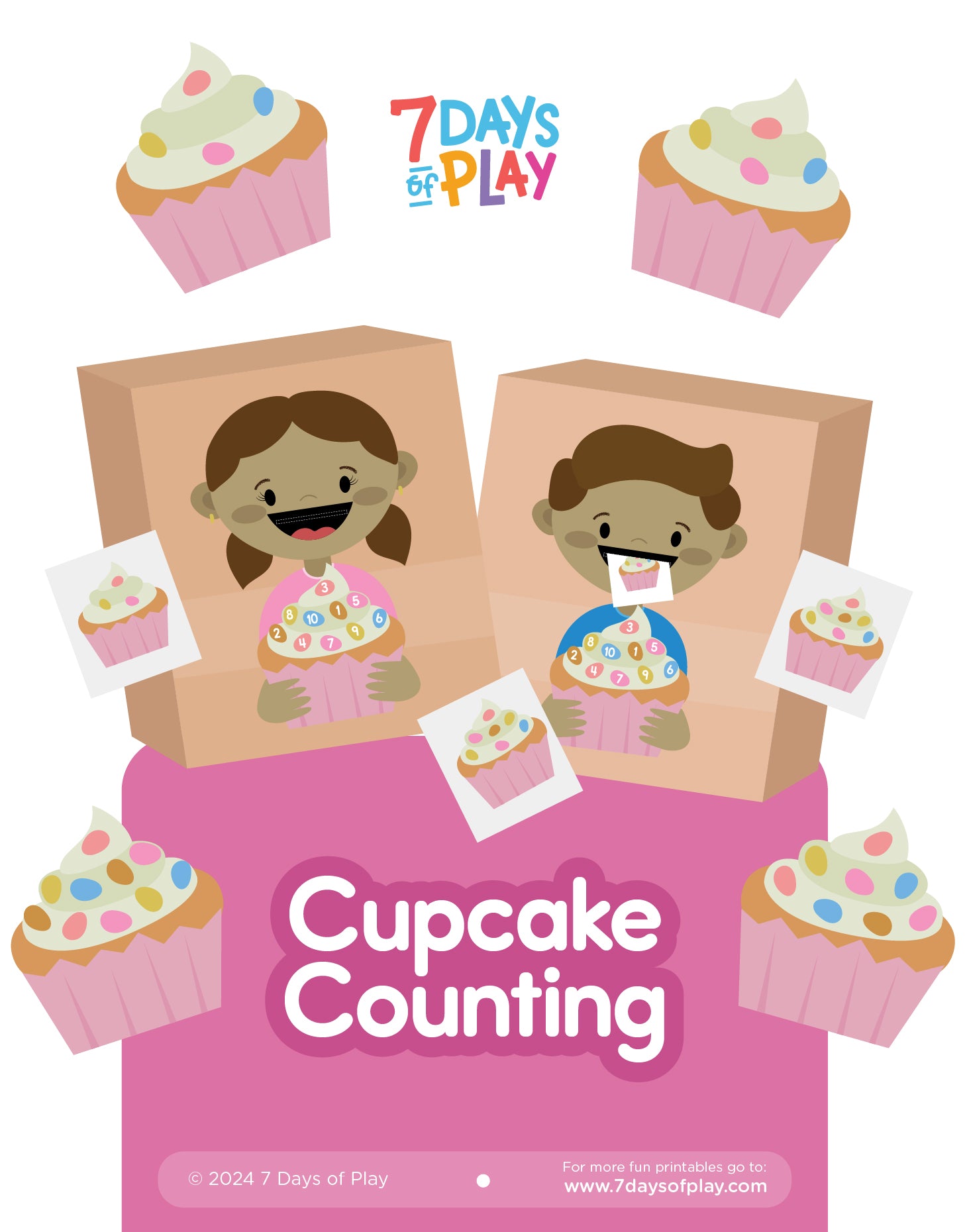 Cupcake Counting - Printable for Kids – 7 Days of Play