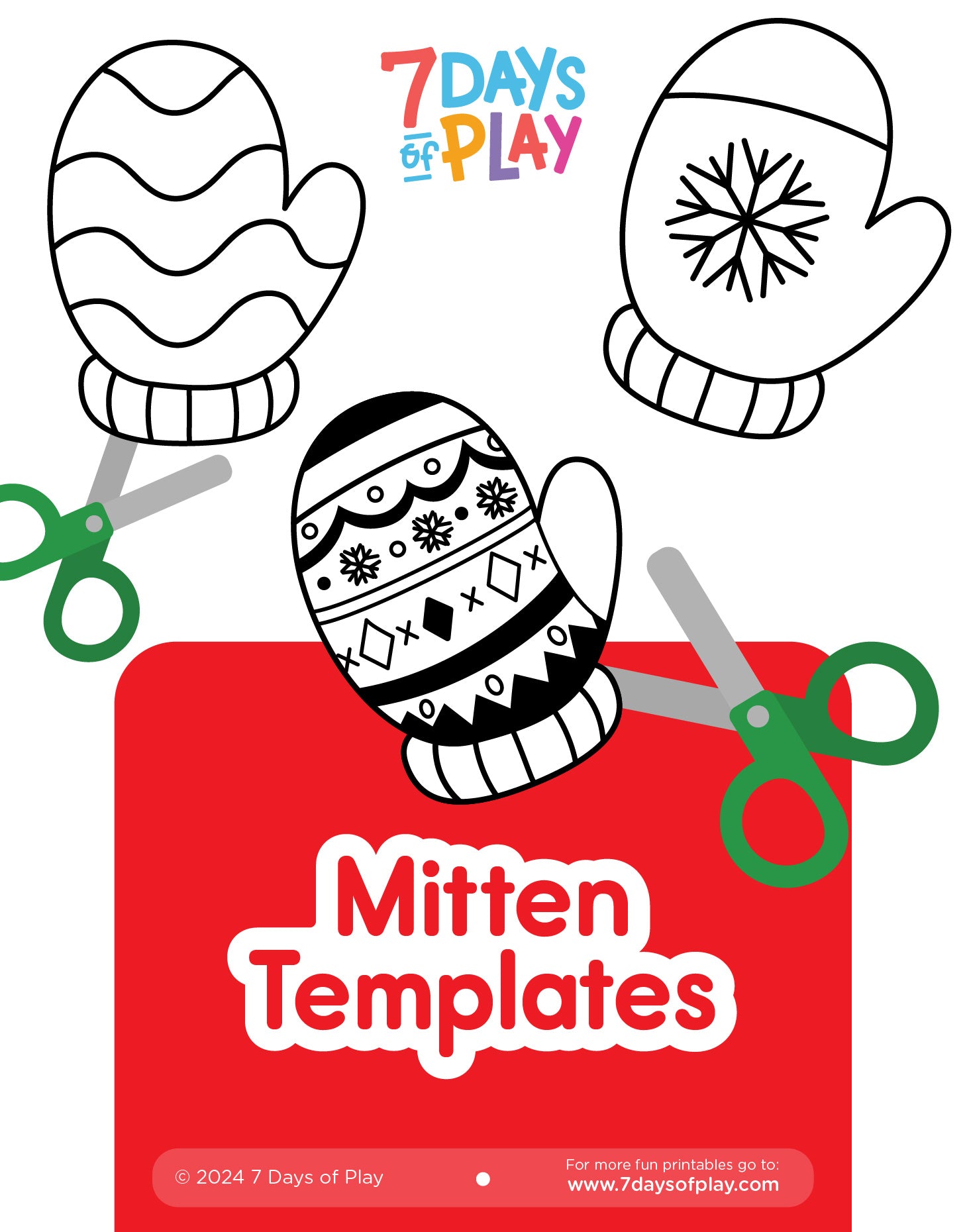 Mitten Templates - Free Printable – 7 Days of Play