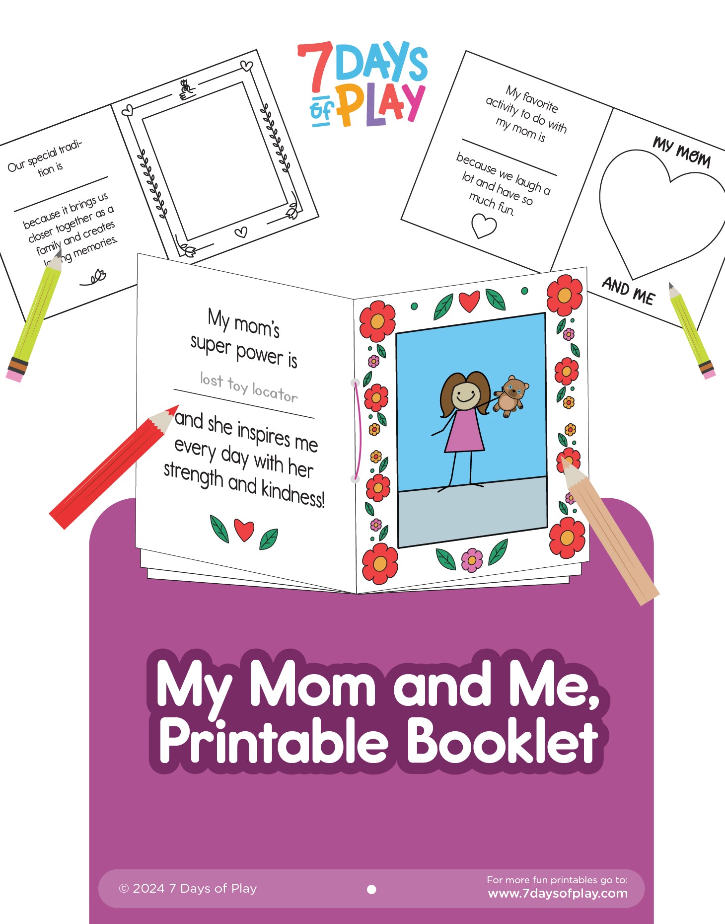 My Mom and Me Printable Booklet - Printable – 7 Days of Play
