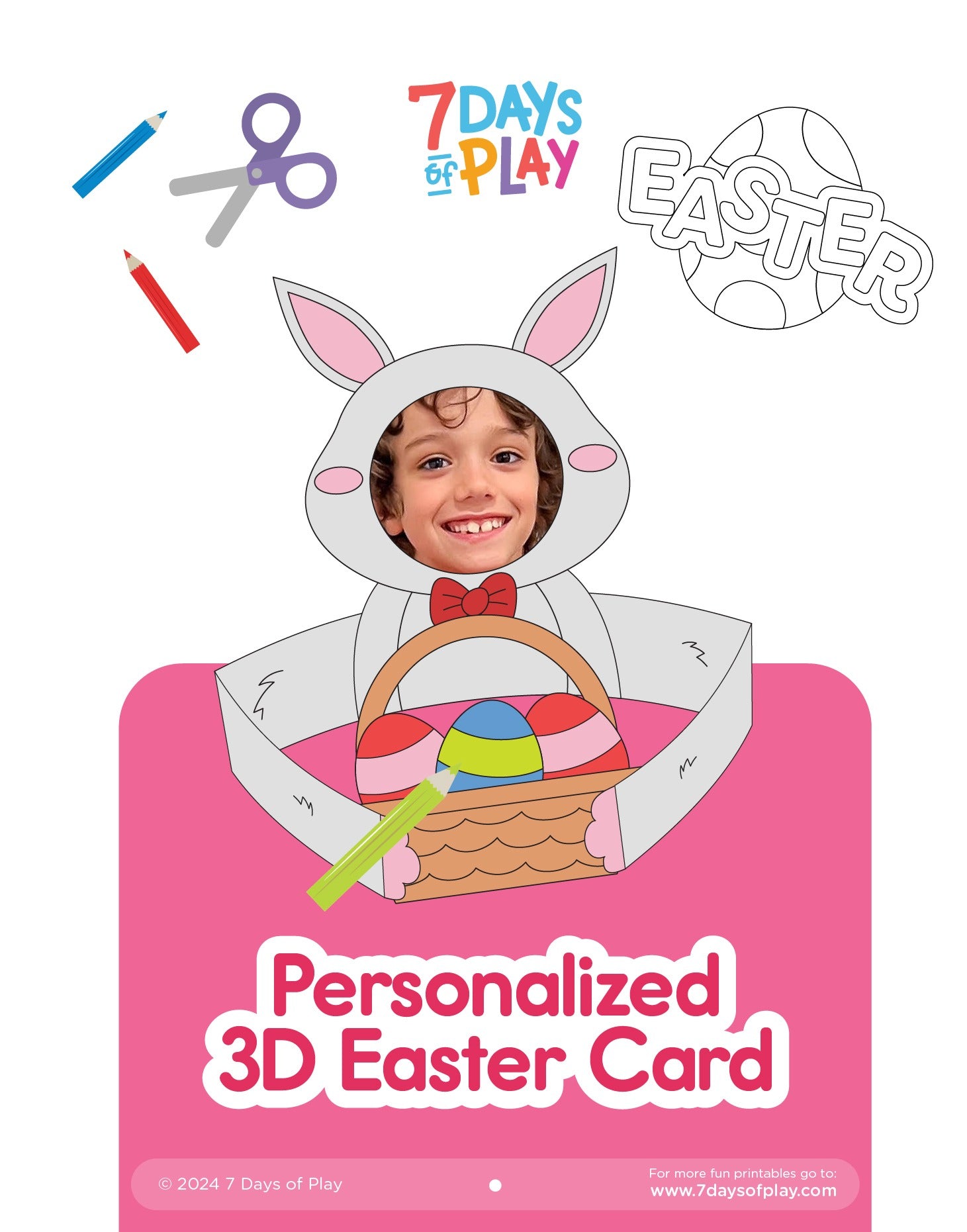 Personalized 3D Easter Card - Printable – 7 Days of Play