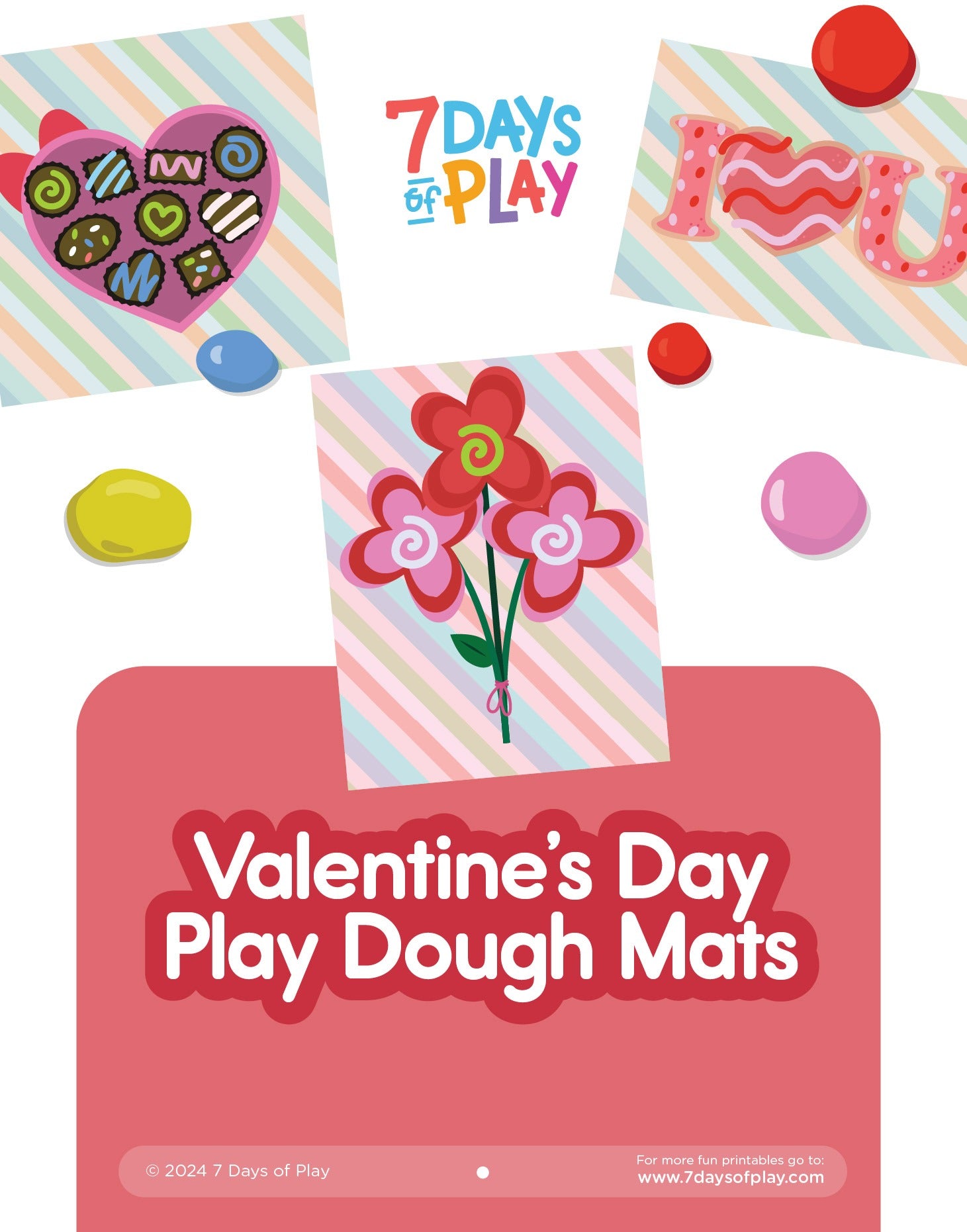 Valentine's Play Dough Mats - Printable – 7 Days of Play
