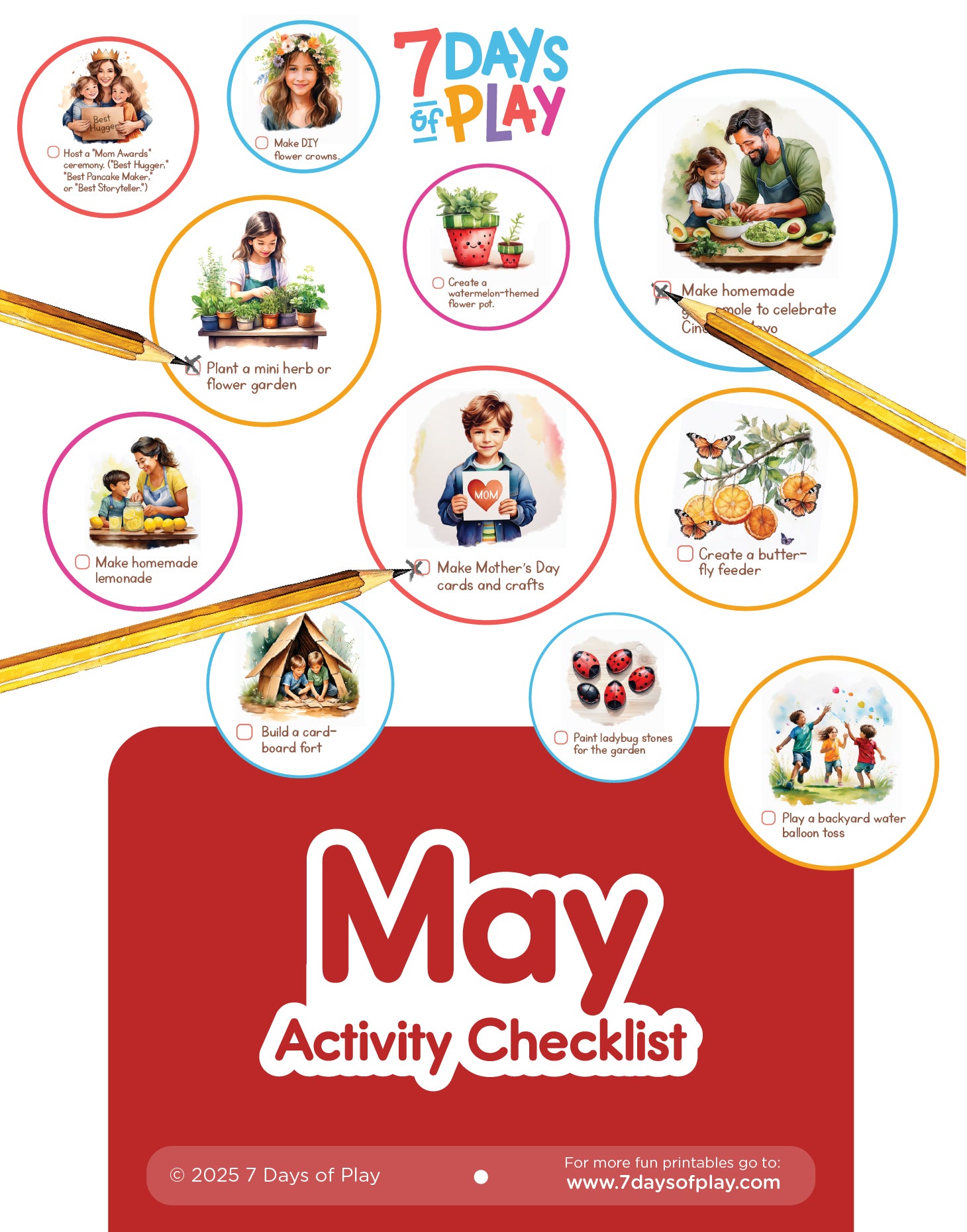 May Activities Checklist - Printable – 7 Days of Play