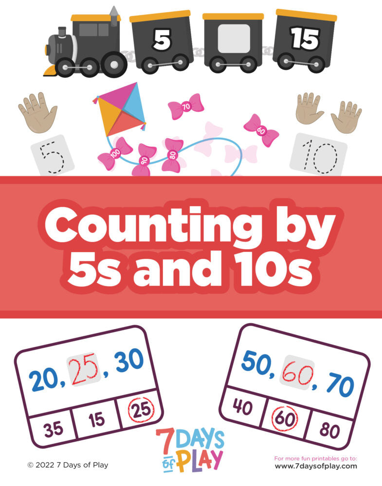 Counting by 5s and 10s Fun Printable for Kids – 7 Days of Play