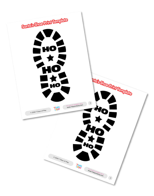 Santa’s Shoe Print Template - Printable – 7 Days of Play