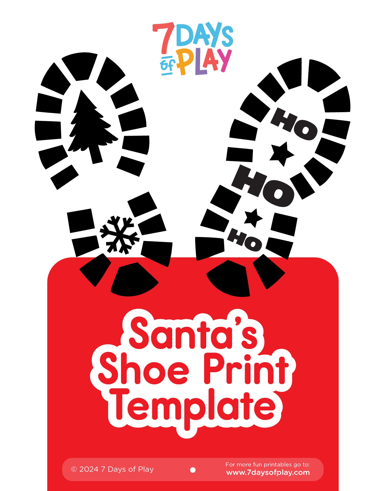 Santa’s Shoe Print Template - Printable – 7 Days of Play