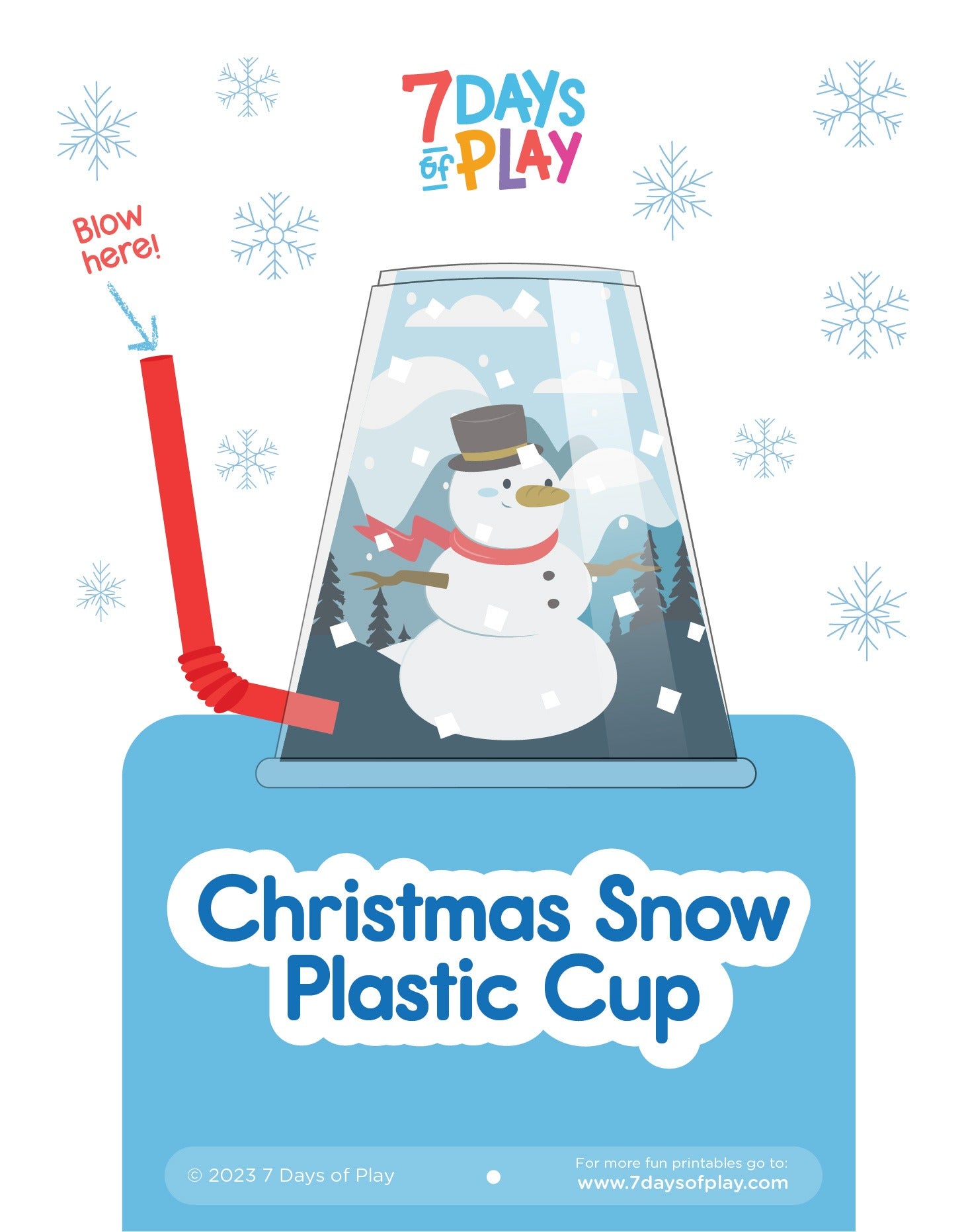 Christmas Snow Plastic Cup - Printable – 7 Days of Play