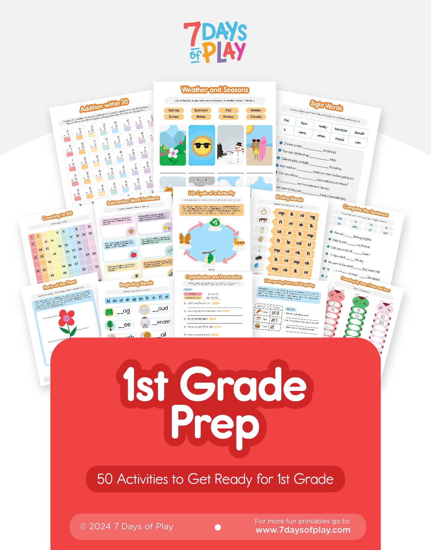1st Grade Prep - Printable for Kids – 7 Days of Play