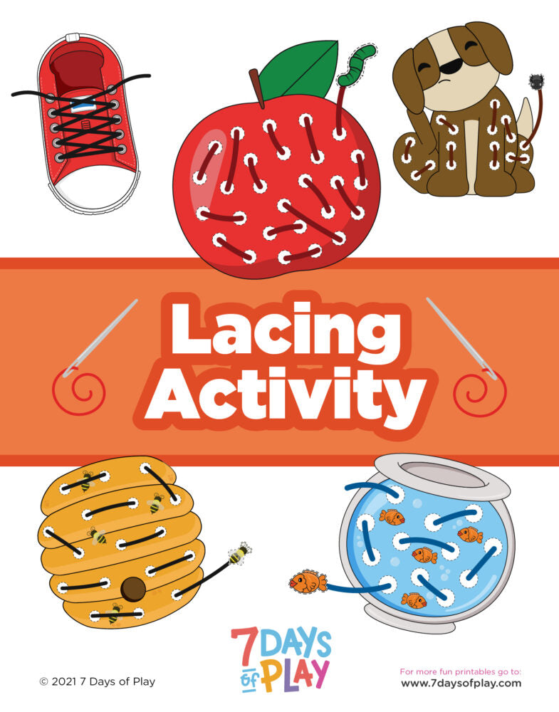 Lacing Activity Printable for Kids – 7 Days of Play