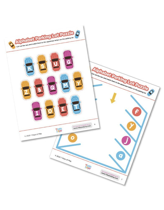 Alphabet Parking Lot: Uppercase and Lowercase Recognition Puzzle – 7 ...