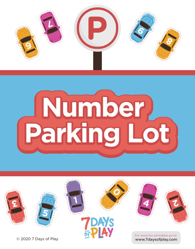 Number Parking Lot - Number Recognition Puzzle – 7 Days of Play